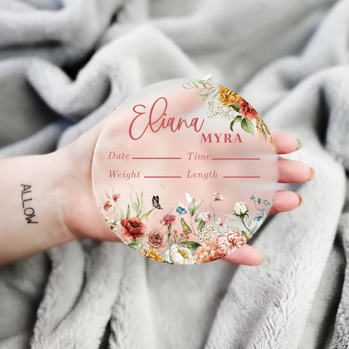 Acrylic Birth Announcement Sign Newborn Birth Stats Sign for | Etsy