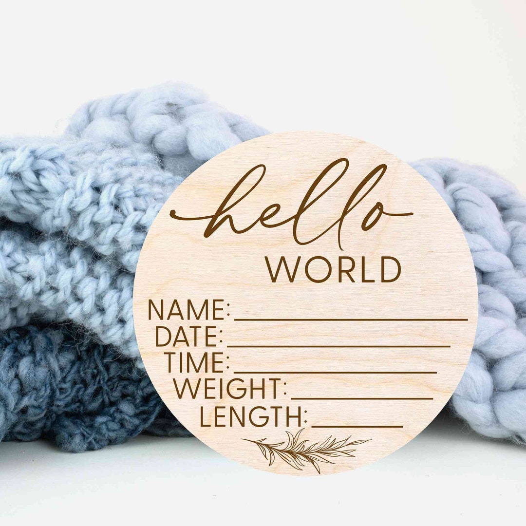 Baby Birth Stat Sign - Newborn Keepsake - Date Time Weight - Baby Photo ...