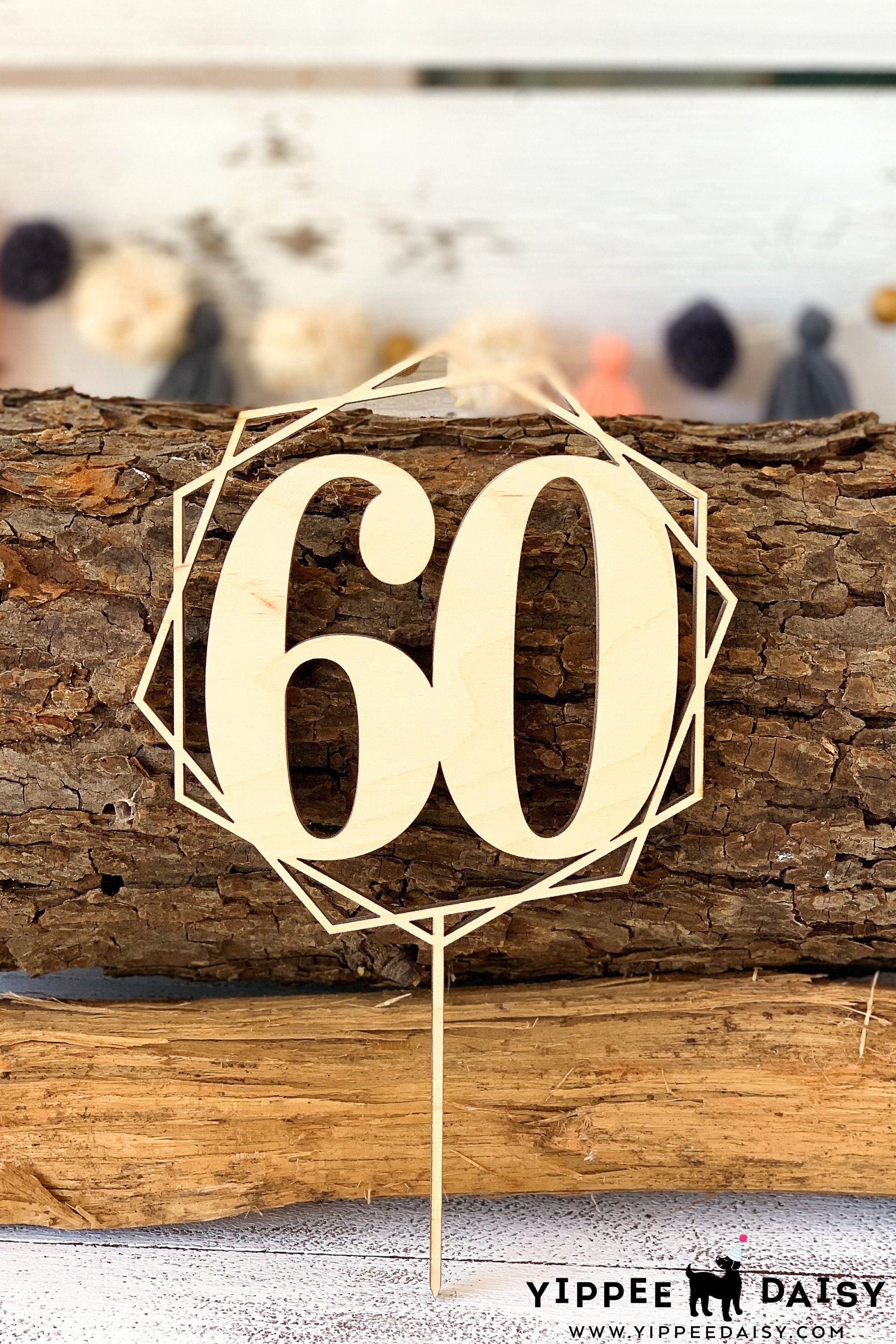 Custom Birthday Cake Topper Age Cake Topper 60th Birthday | Etsy