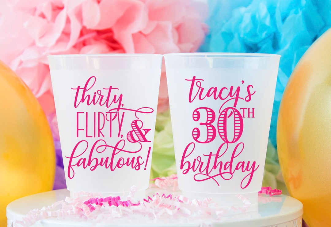 30th Birthday Cup, 30th Birthday Party, Cheers to 30 Years, Frosted ...