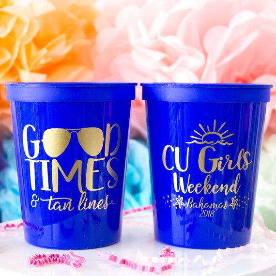 Girls Weekend Favors Personalized Cups Plastic Cups Beach - Etsy