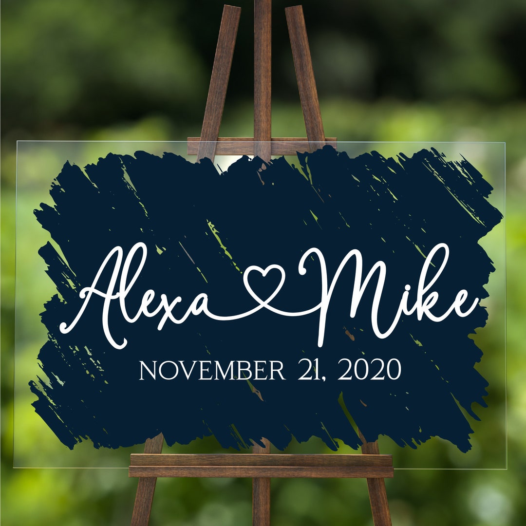 Name Sign Wedding Signage Wedding Welcome Sign Acrylic Sign Bridal ...