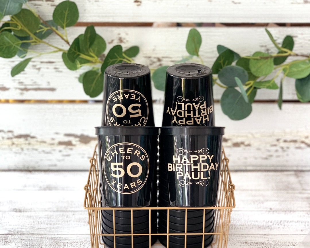 Cheers to 50 Years, Personalized Birthday Cups, 50th Birthday Cups ...