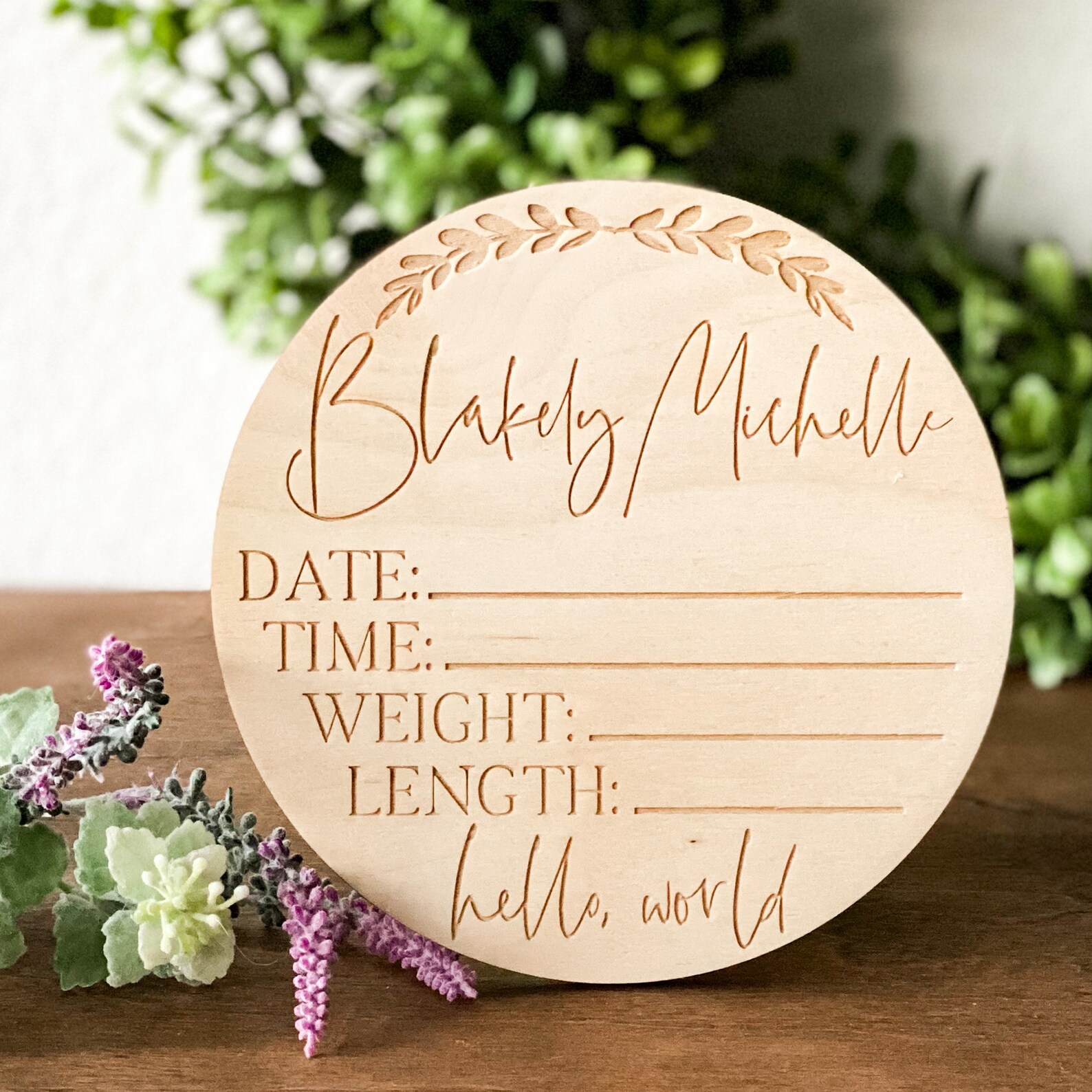 Newborn Baby Name Sign Hospital Announcement Sign New Baby - Etsy