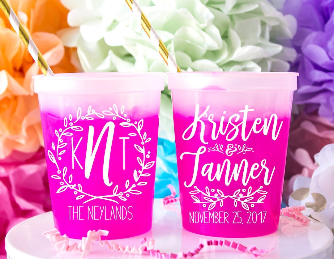 Color Changing Cups, Mood Cups, Monogram Cups, Wedding Cups, Wedding ...