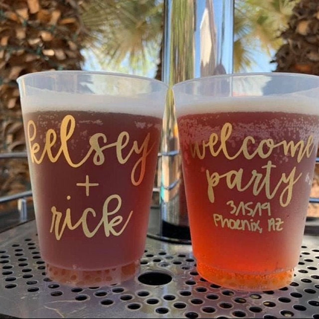 Personalized Welcome Party Cups, Engagement Plastic Cups, Welcome Party ...