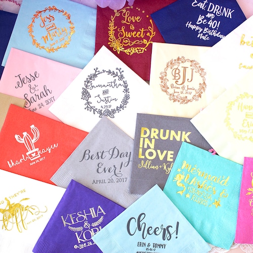 Personalized Napkins Custom Napkins Event Napkins Wedding | Etsy