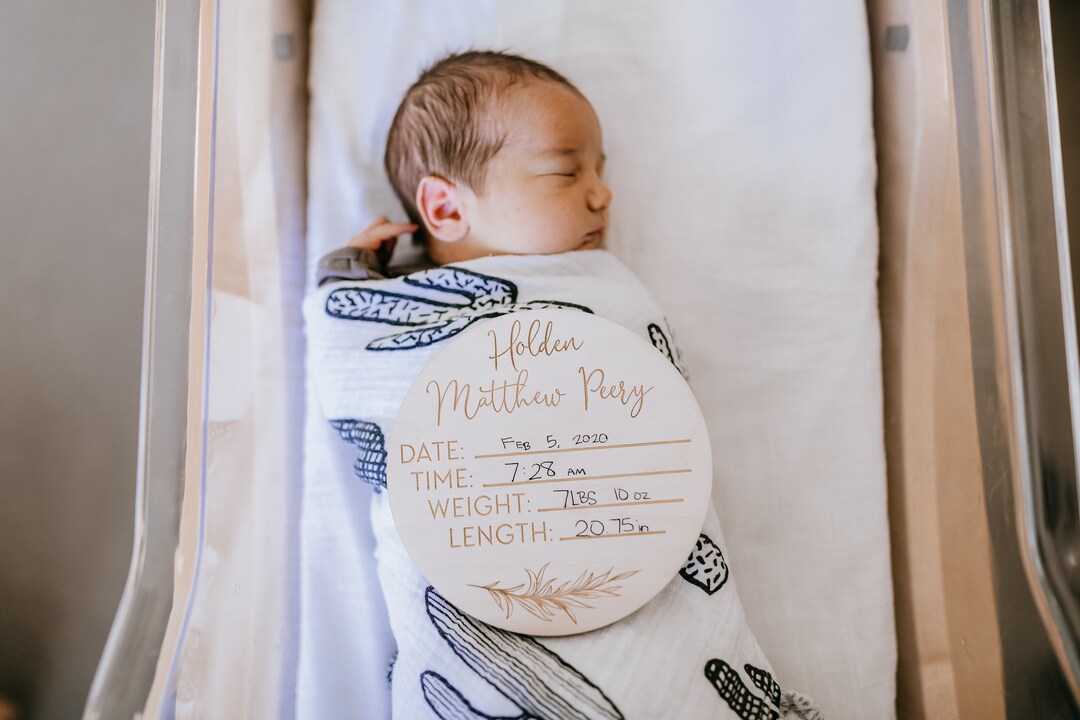 Newborn Engraved Birth Stats, Custom Baby Name Plaque, Newborn Hospital ...