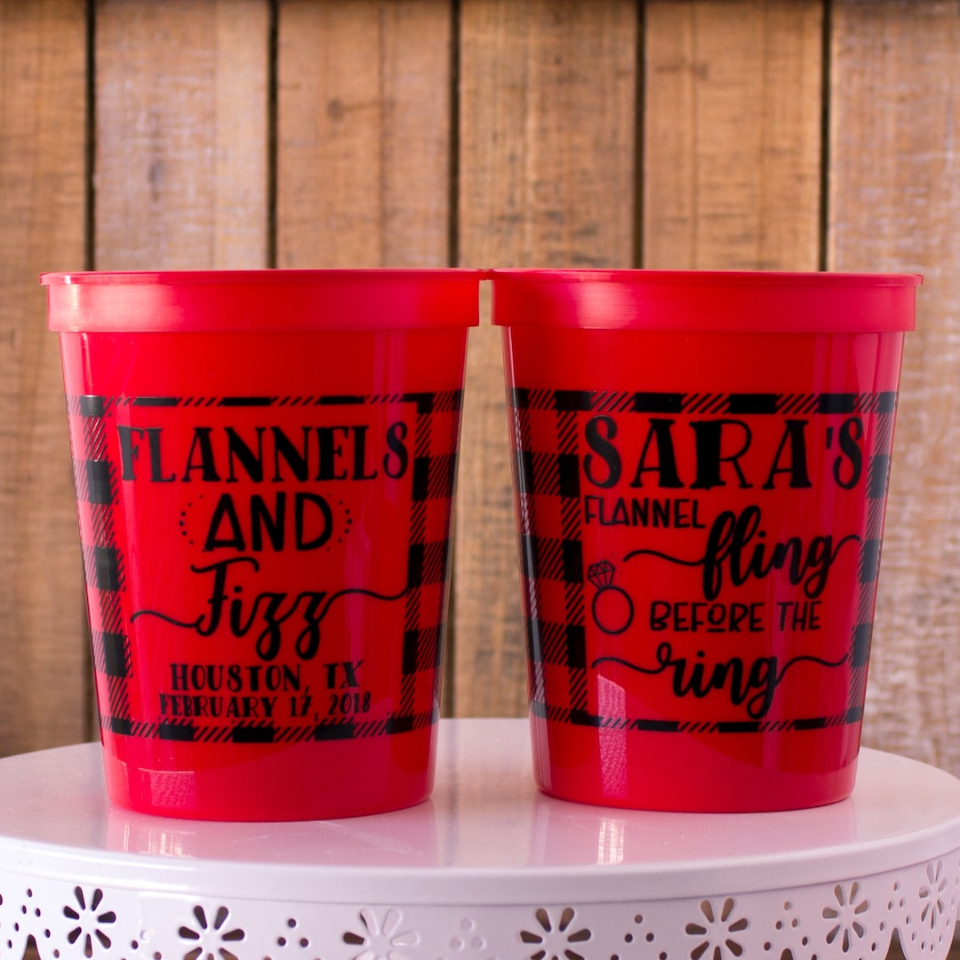 Flannels & Fizz Cups, Bachelorette Party Cups, Weekend in the Woods ...