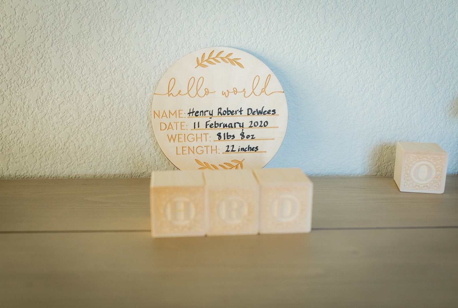 Birth Announcement Sign Hospital Welcome Sign Round Wooden - Etsy