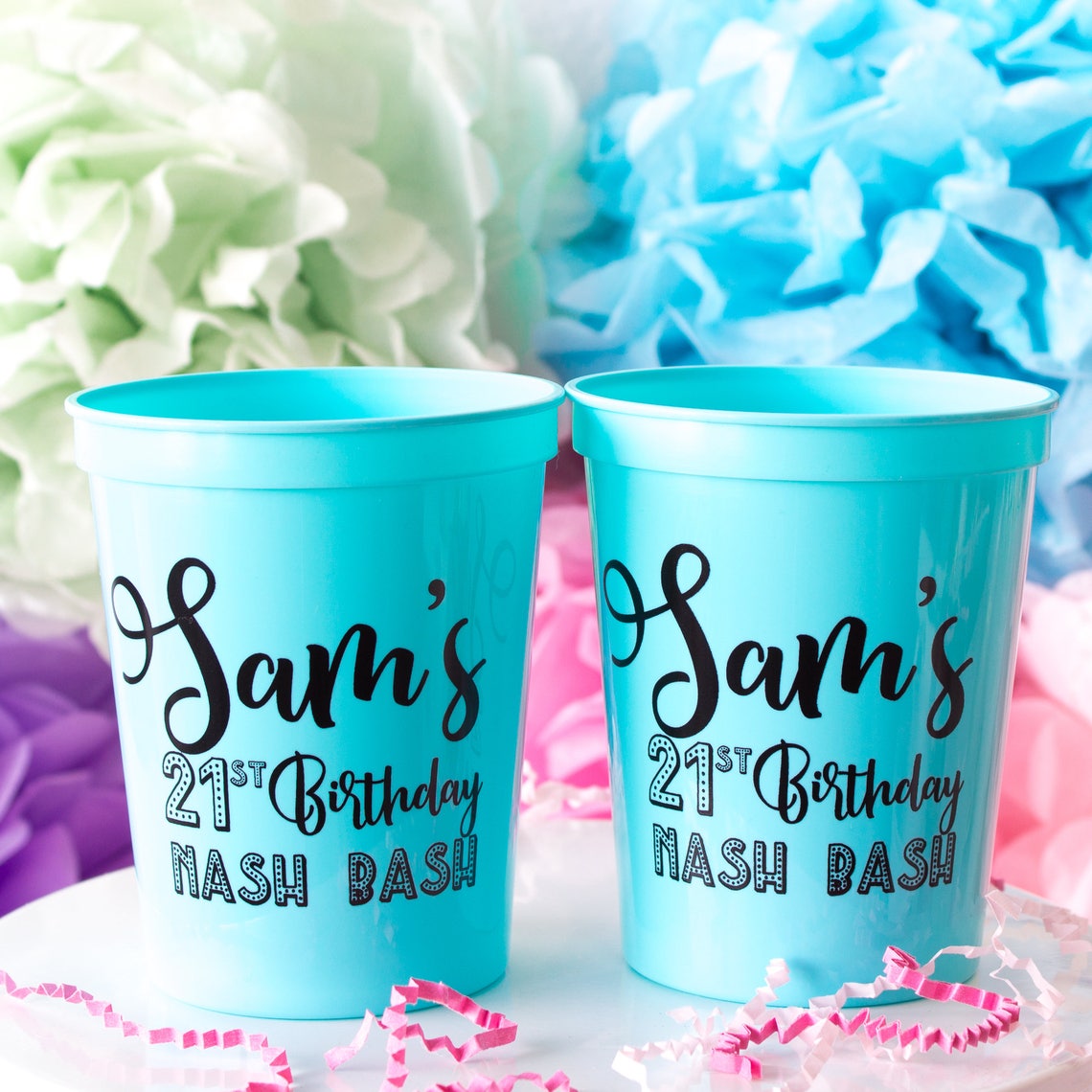21st Birthday Cups Personalized Cups Happy Birthday Custom - Etsy