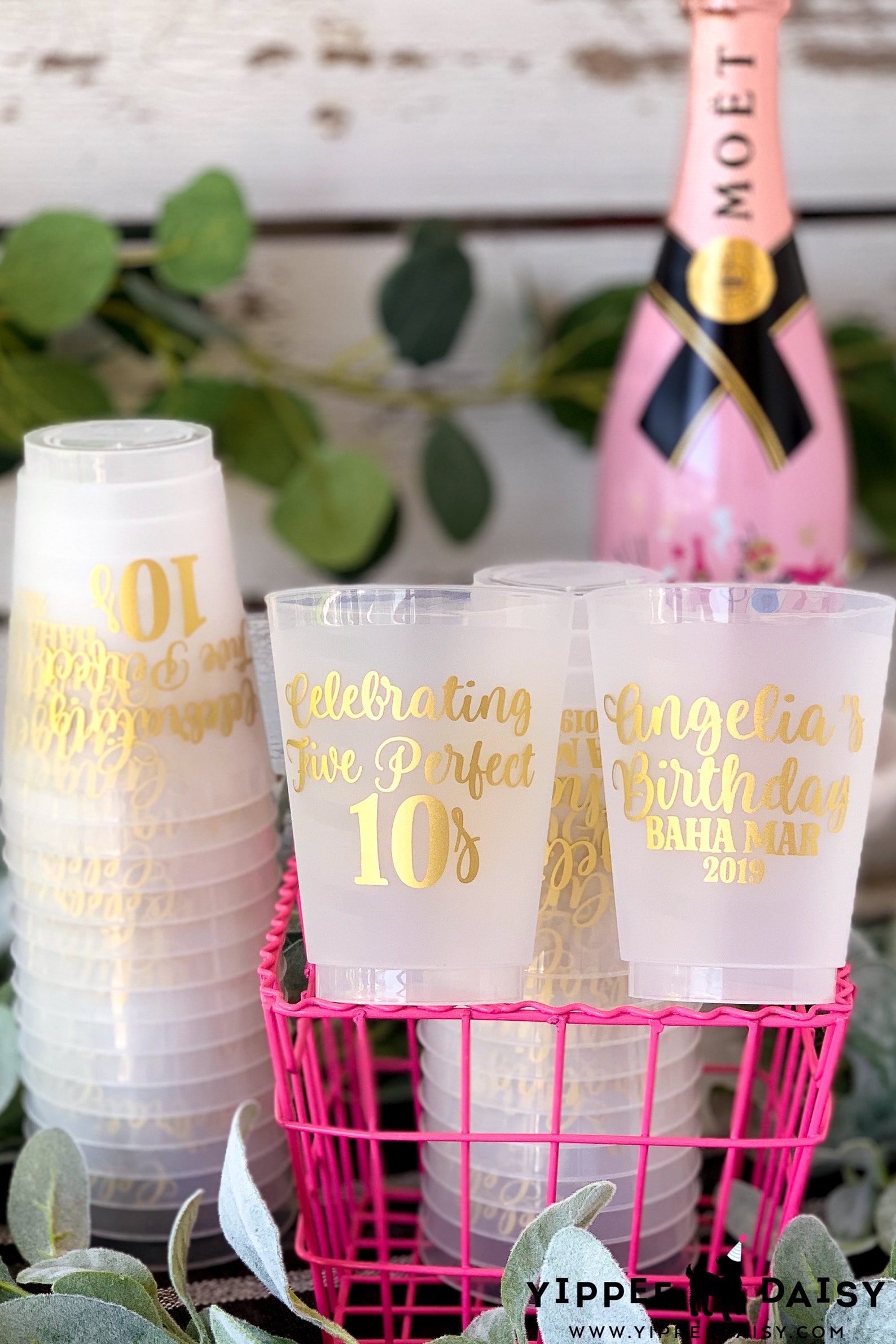 50th Birthday Party Cups Happy 50th Personalized Frosted - Etsy