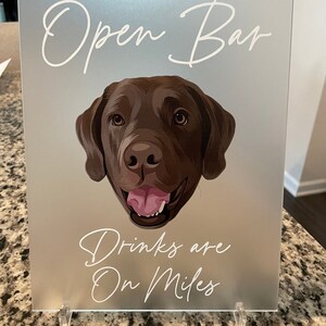 Pet Wedding Bar Sign, Open Bar, Acrylic Sign, Custom Dog Wedding Sign ...