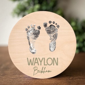 Baby Name Birth Announcement Baby Boy Gift Sign Woodland Decor Birth ...