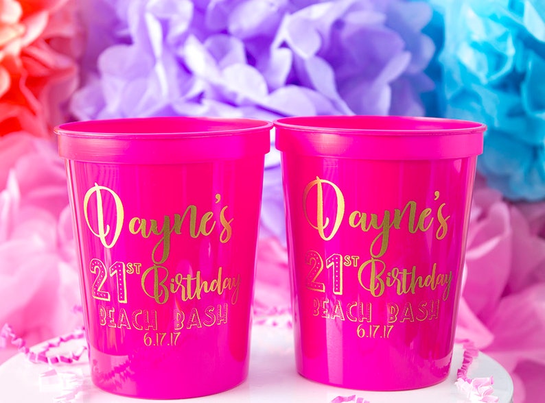 21st Birthday Favor Birthday Party Cups Party Favor Cups - Etsy
