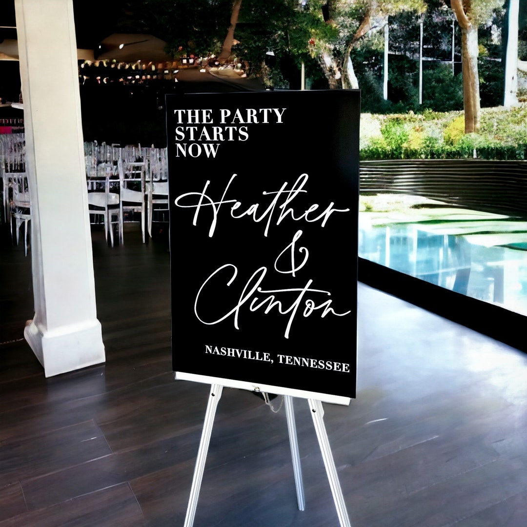 The Party Starts Now Custom Acrylic Sign Engagement Party Personalized ...