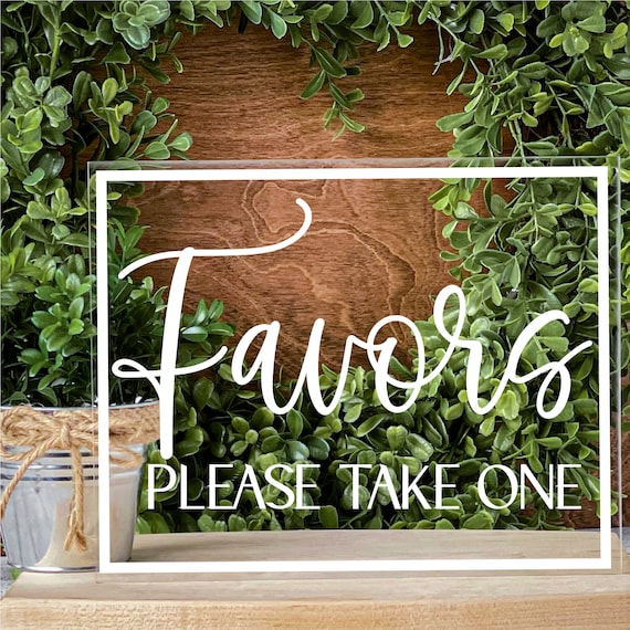 Favors Table Sign Acrylic Wedding Sign Birthday Party | Etsy