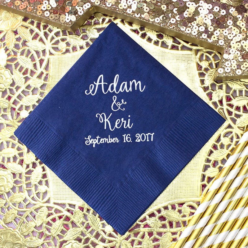 Blue Paper Napkins - Etsy