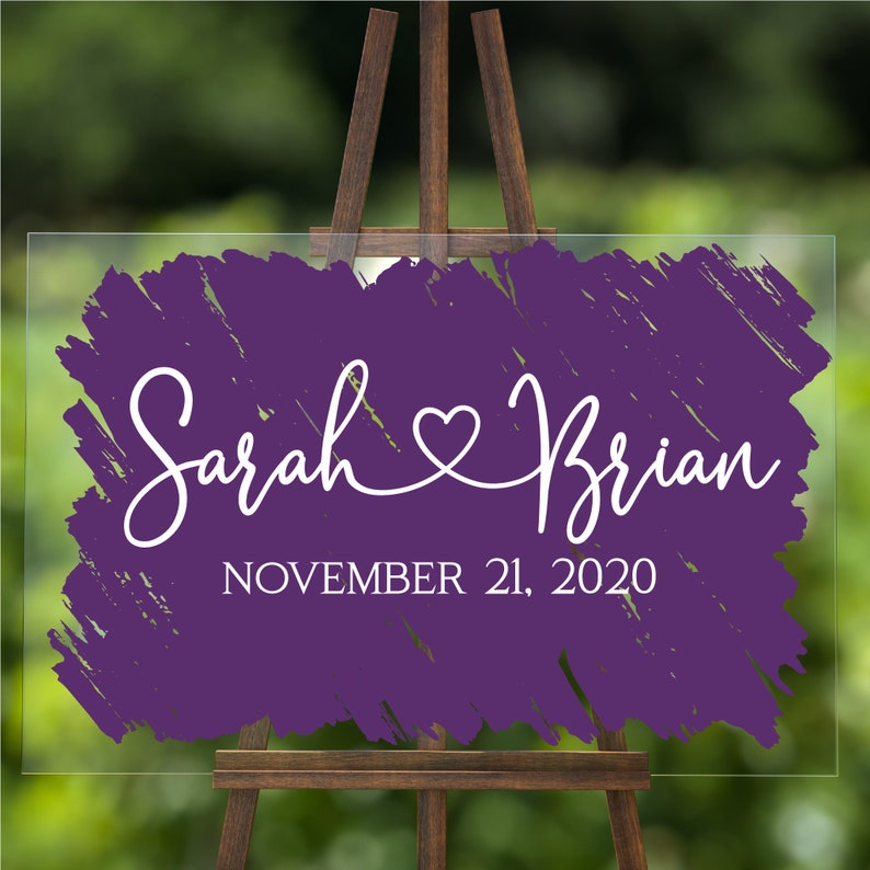 Clear Glass Look Wedding Welcome Sign Personalized Clear | Etsy