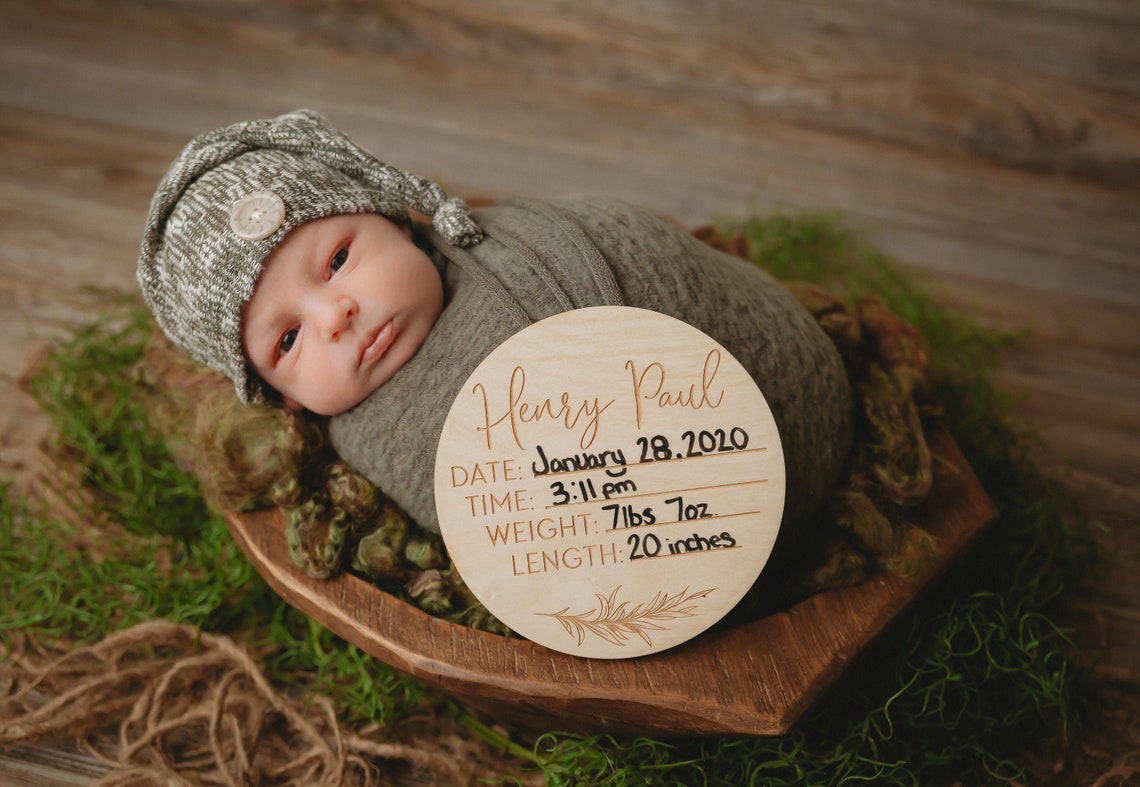 New Baby Name Sign, Newborn Photography, Hospital Announcement Sign ...