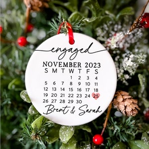 Engagement Day Keepsake Ornament Engagement Announcement Personalized ...