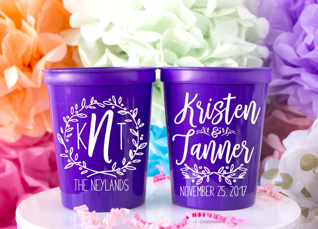 Monogram Cups, Wedding Cups, Personalized Cups, Custom Cups, Party Cups ...
