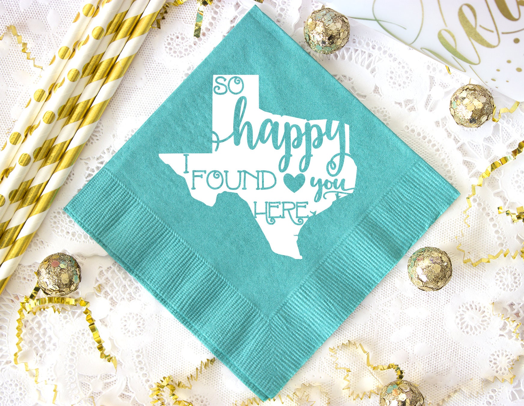 Texas Wedding Napkins Custom Color Napkin Cocktail Napkin | Etsy