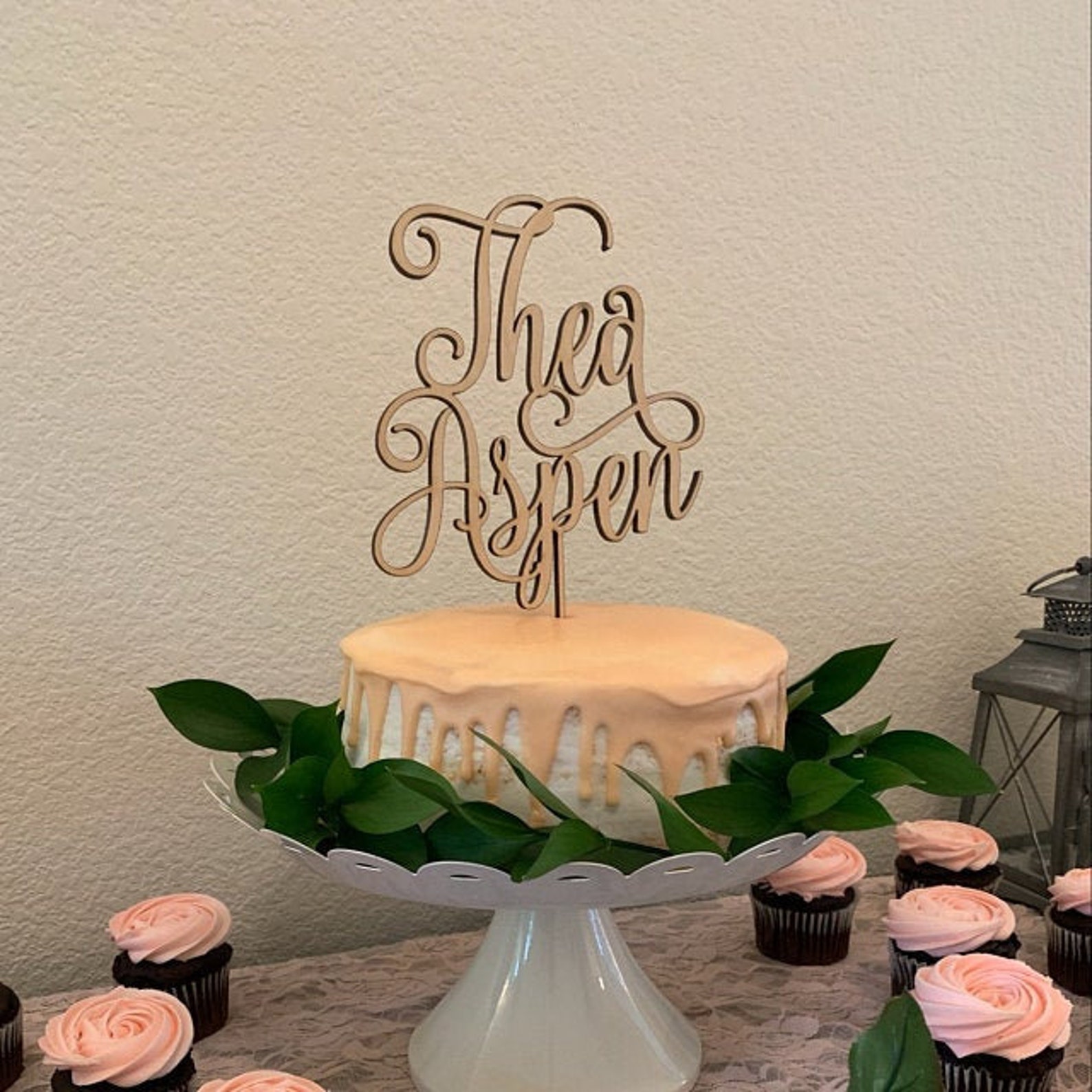 Personalized Cake Topper, Custom Text Cake Topper, Gold Cake Topper ...