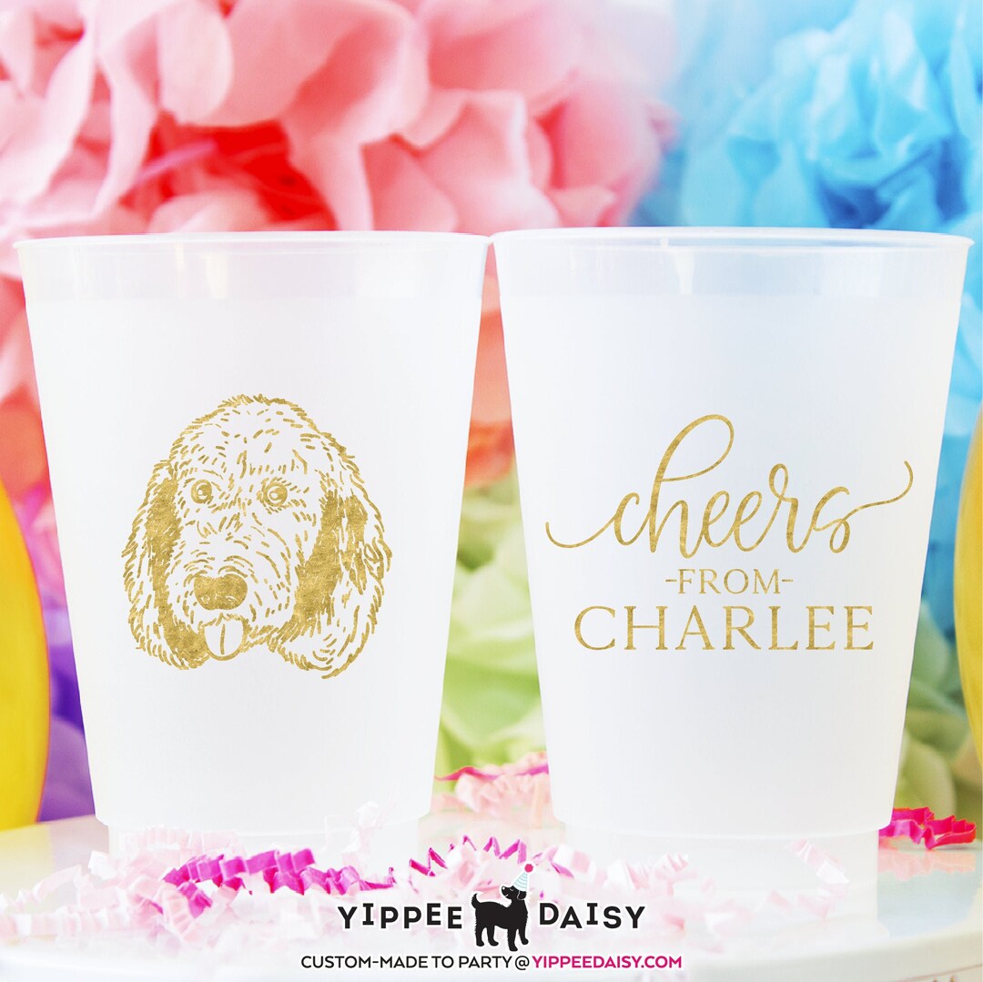 Custom Wedding Cups, Wedding Favor Cups, Frosted Plastic Cups, Custom ...