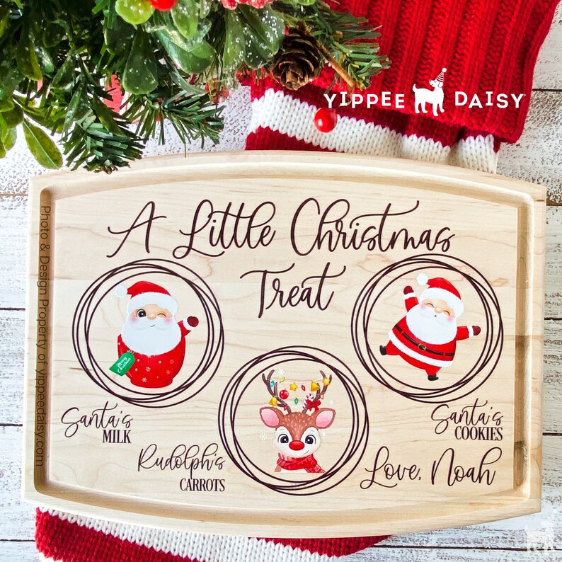 Santa Board Santa Tray Santa Treat Board Personalized - Etsy