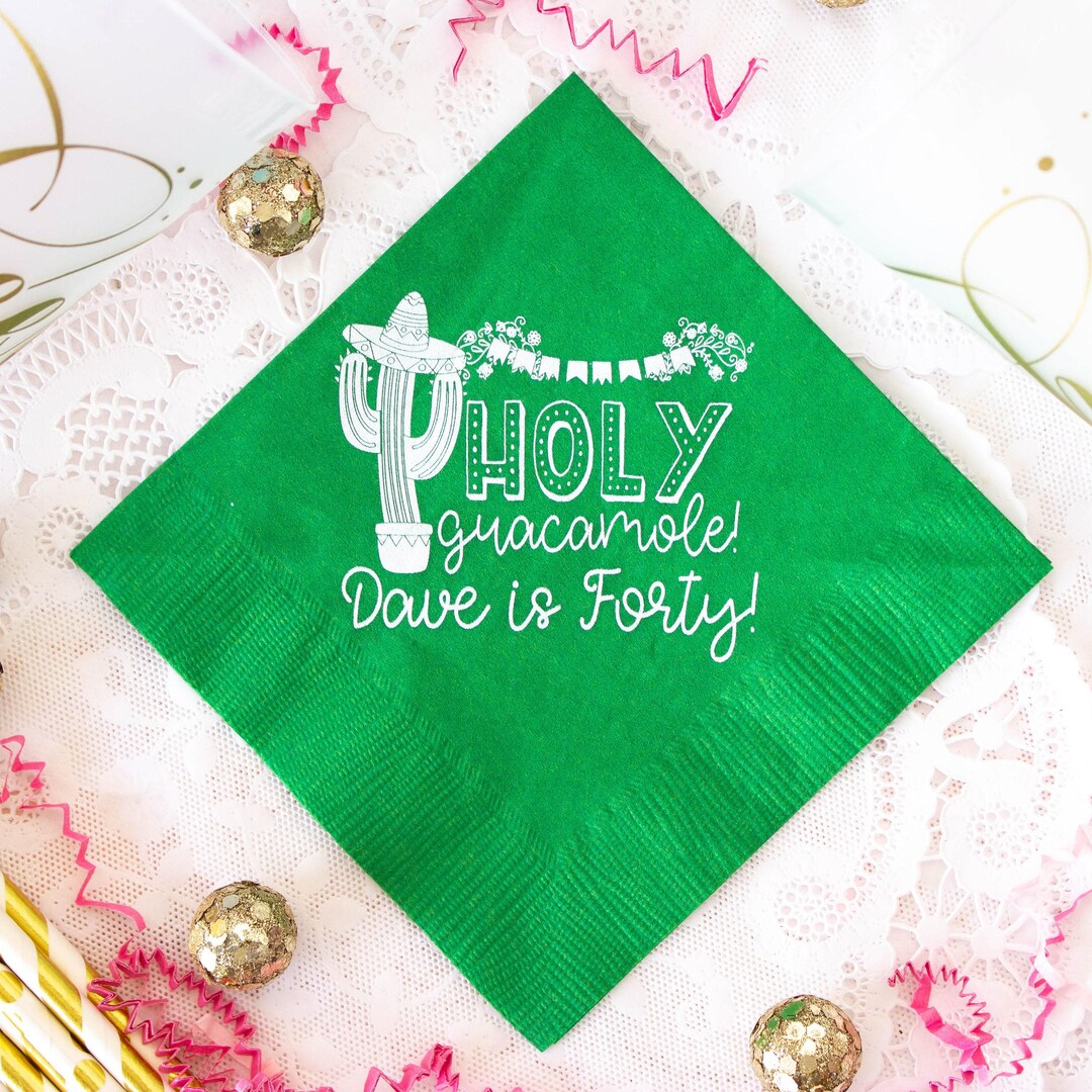 Birthday Napkins, Mexican Fiesta Party Personalized Napkins, Custom ...