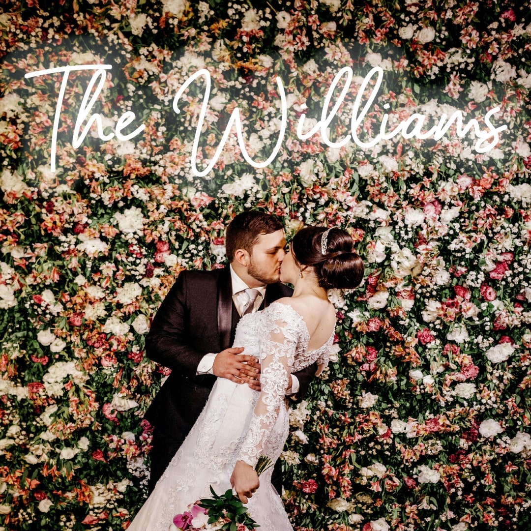 Wedding Neon Sign LED Neon Sign Wedding Name Backdrop Sign - Etsy