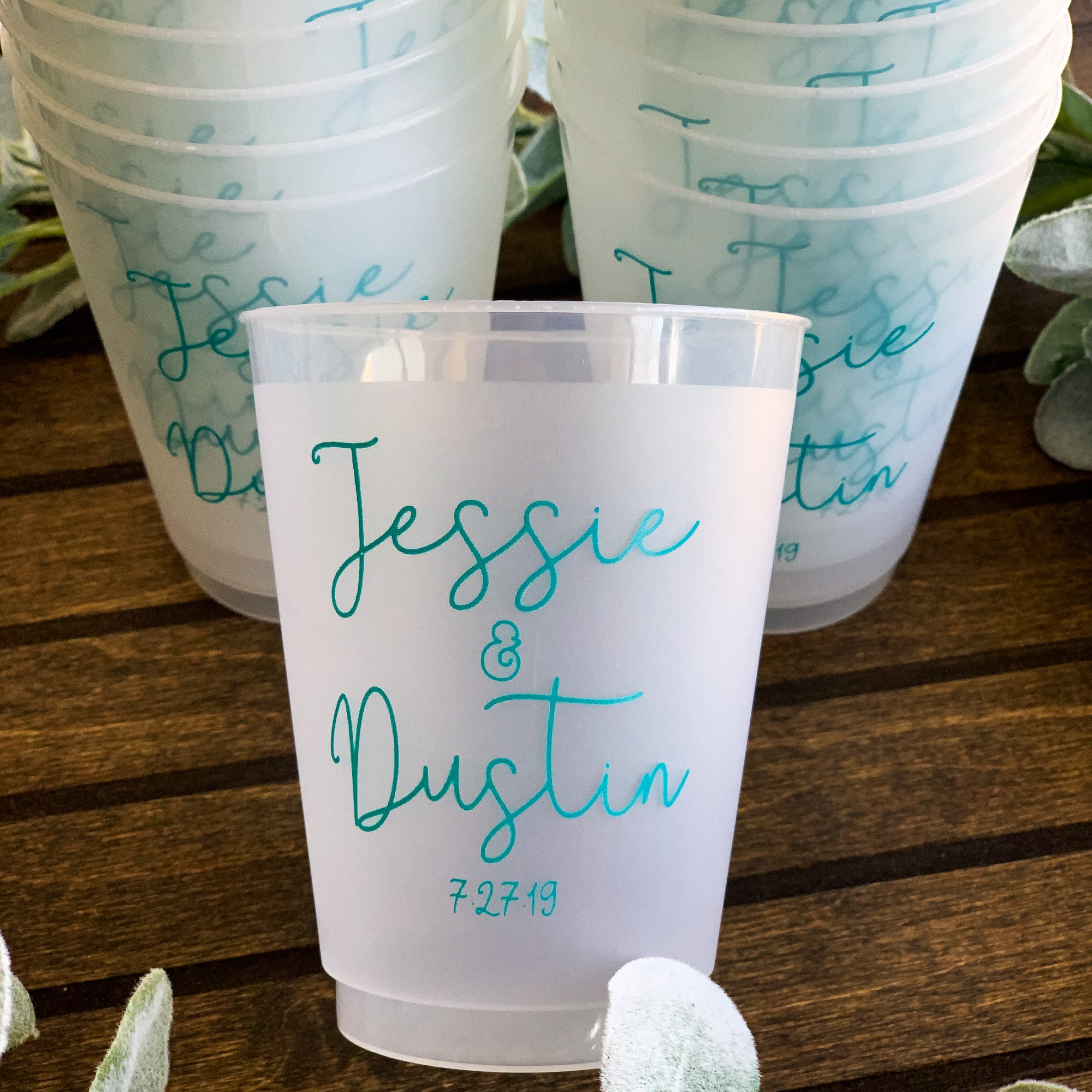 Personalized Wedding Cups Wedding Plastic Cups Frosted | Etsy