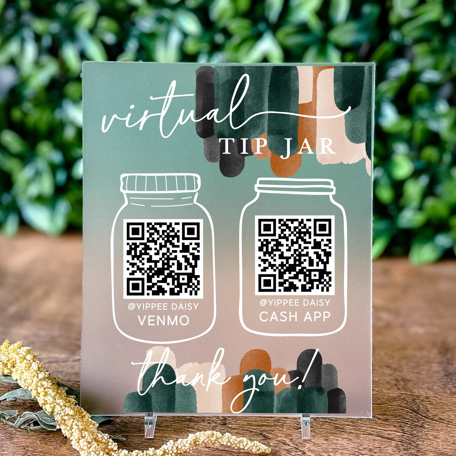 Scan to Pay Frosted Acrylic Sign Scannable QR Code Payment Table Sign ...