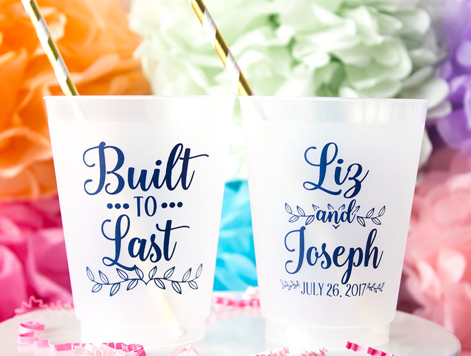 Frosted Cups Printed Cups Custom Cups Monogrammed Cups for | Etsy
