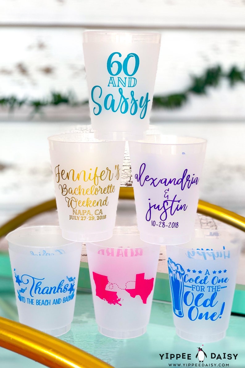 Custom Cups Personalized Party Cups Bachelorette Cups Frosted - Etsy