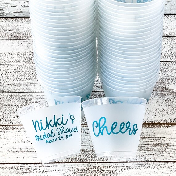 Bridal Shower Cups Cheers Party Cups 9oz Wine Cups Frost - Etsy