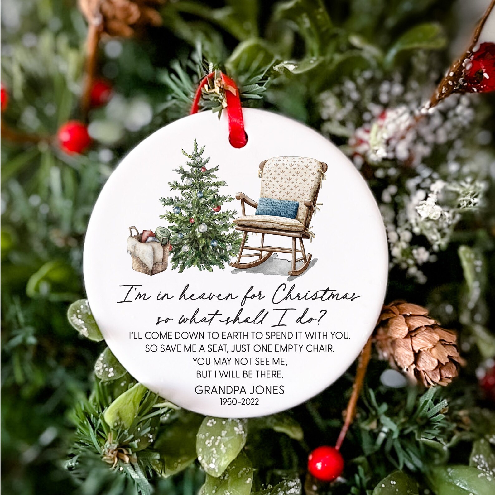 Personalized Empty Chair Christmas Ornament Remembrance Gifts - Etsy