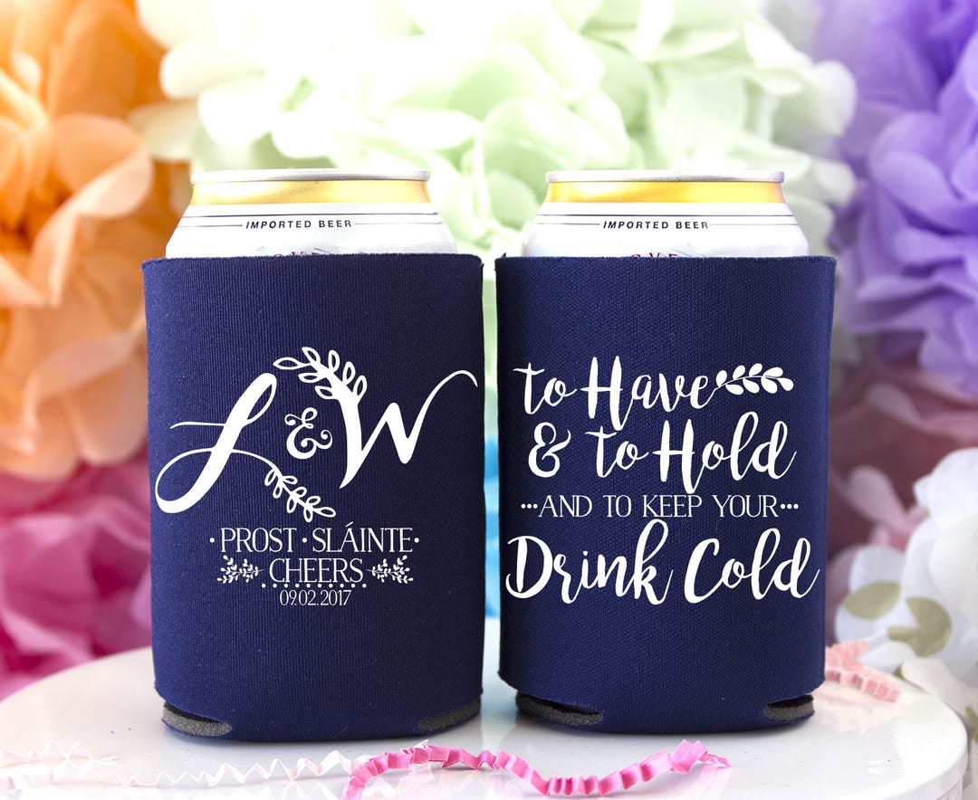 Personalized Can Coolers, Custom Stubby Holder, Monogrammed Wedding ...