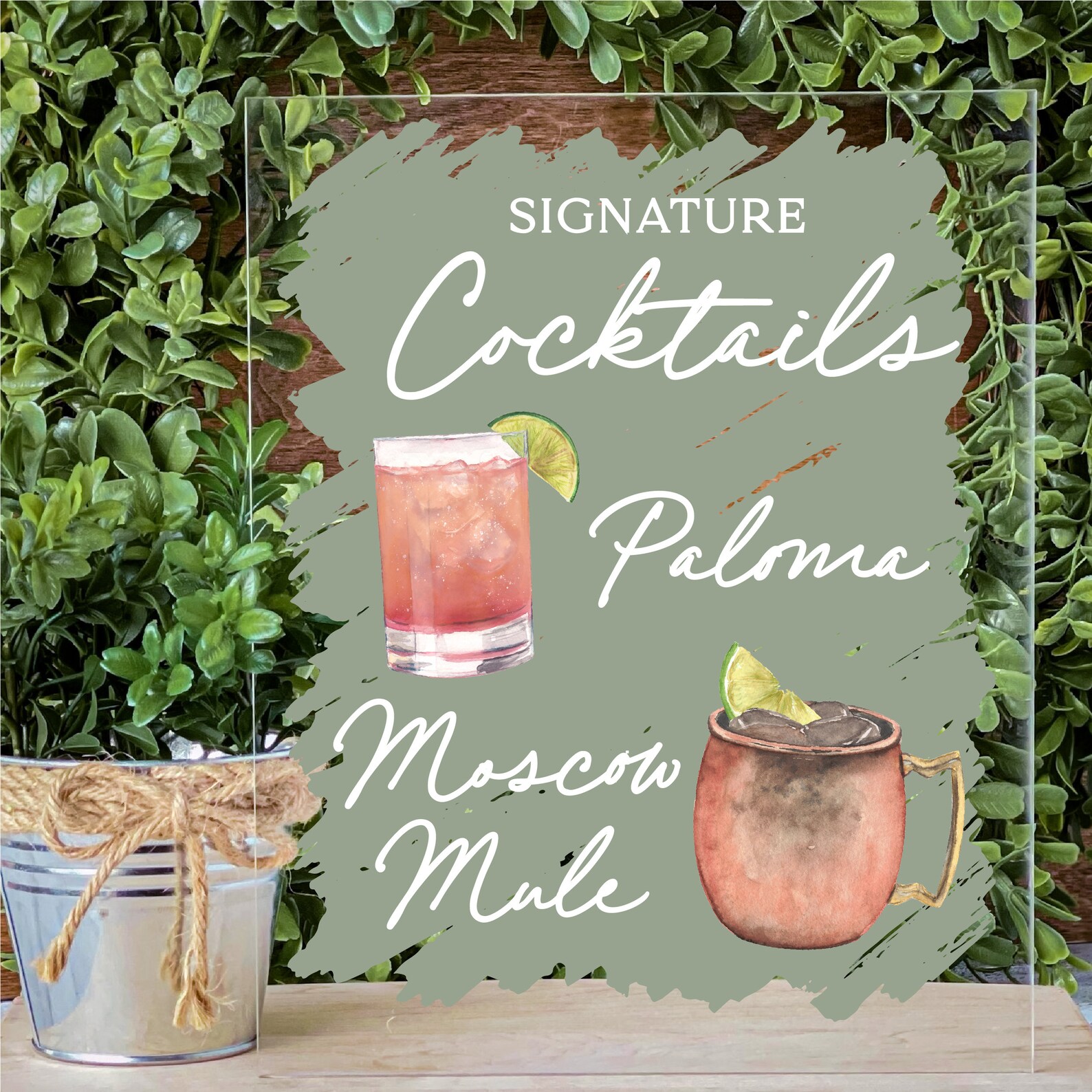 Custom Cocktail Menu Personalized Drinks Sign Acrylic Wedding - Etsy