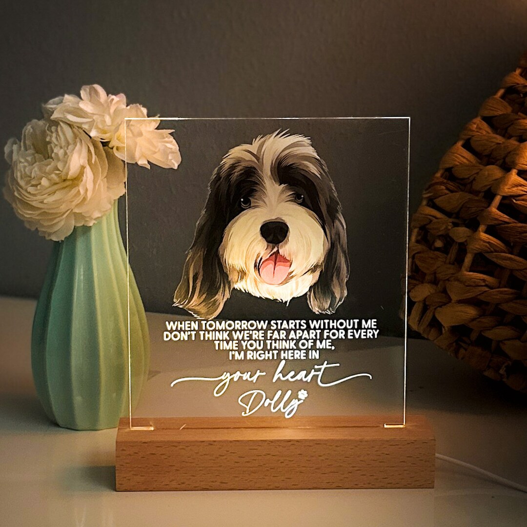 Light up Pet Memorial Plaque Dog Sympathy Gift Cat Remembrance Gift Dog ...