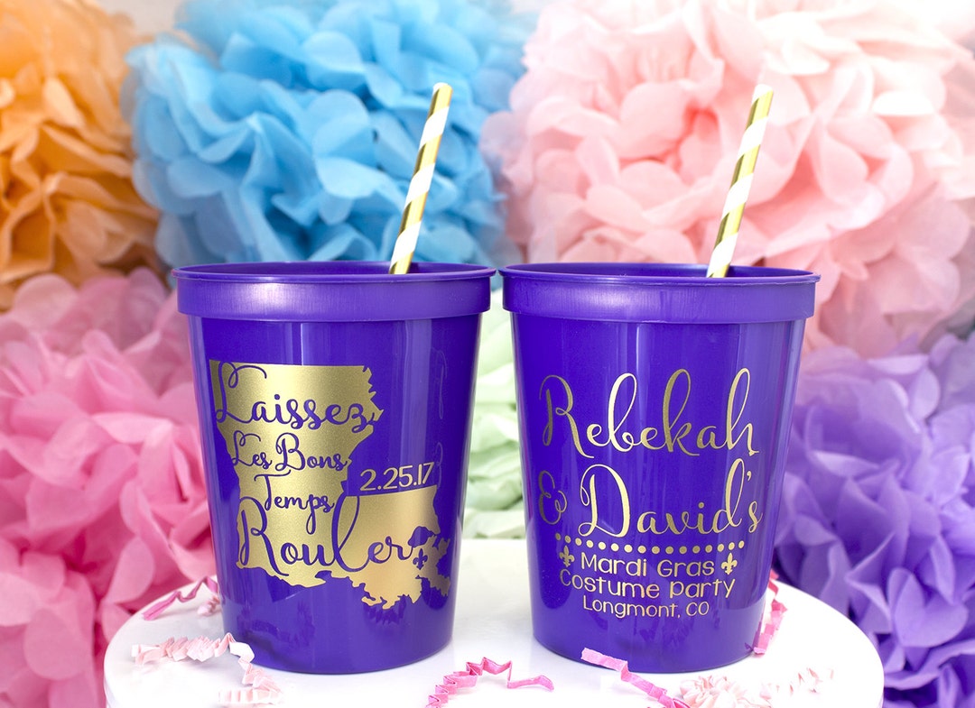 Mardi Gras Decoration, Mardi Gras Cup, Fat Tuesday Cup, NOLA Wedding ...
