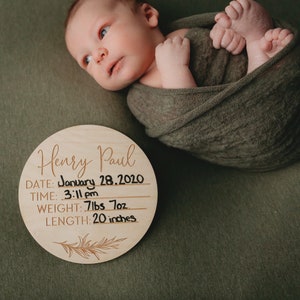 New Baby Name Sign, Newborn Photography, Hospital Announcement Sign ...