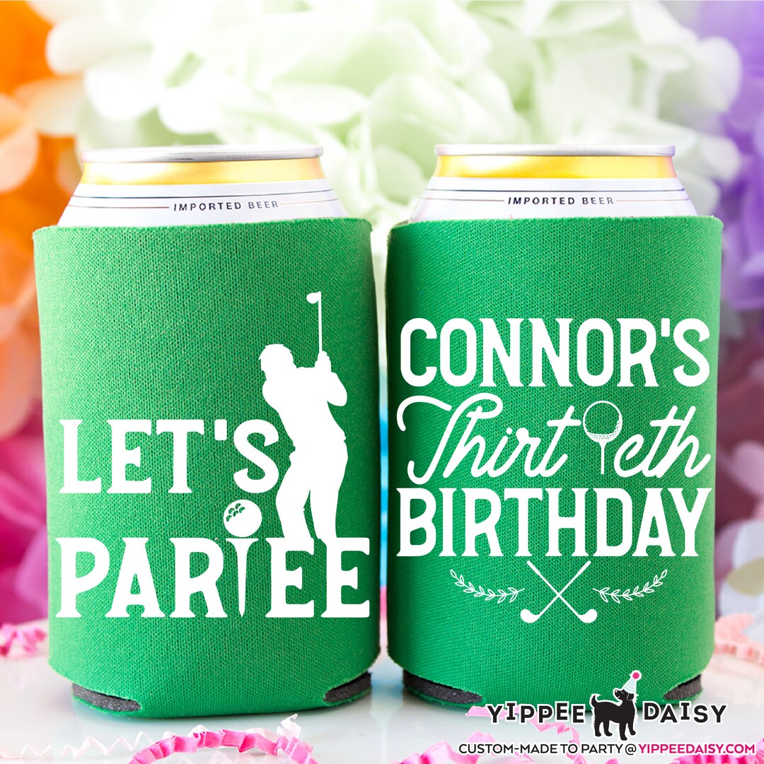 Let's Partee, Thirtieth Birthday Party Favor, 30th Birthday Can Cooler ...