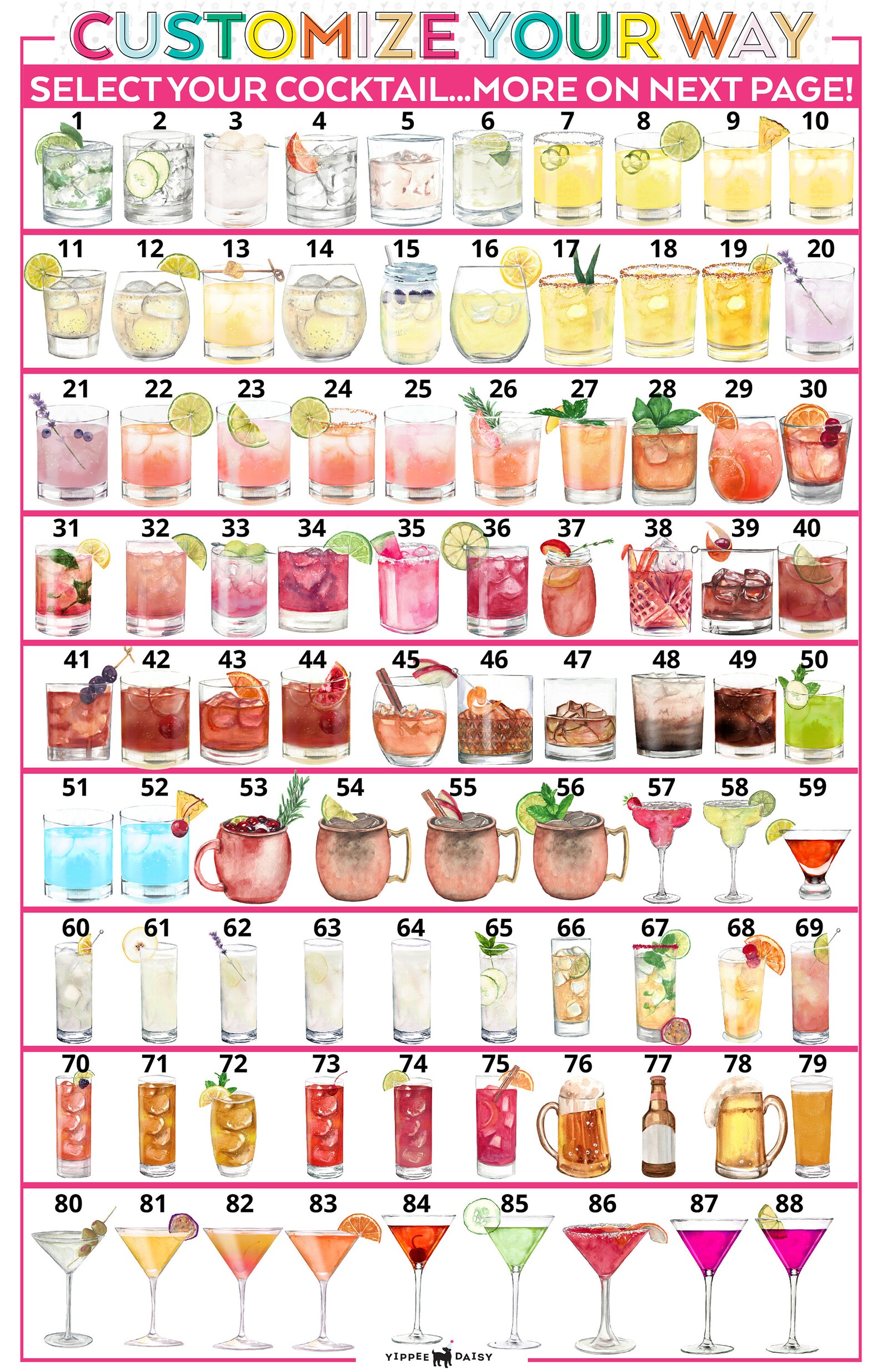 Custom Cocktail Menu Personalized Drinks Sign Acrylic Wedding - Etsy