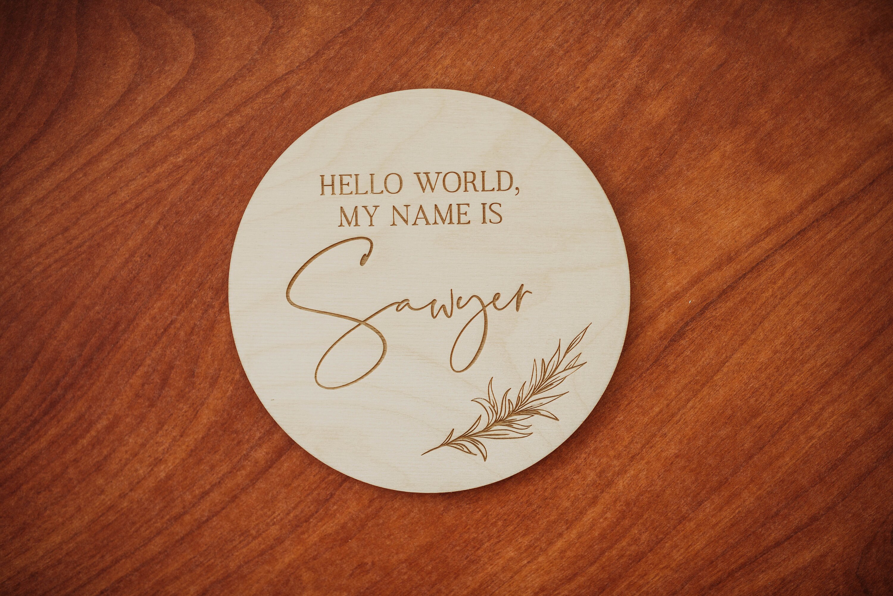 Personalized Wooden Baby Name Sign Hello World My Name Is | Etsy