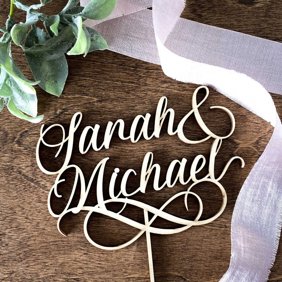 Personalized Wedding Cake Topper Custom Cake Topper Rustic Wedding Cake ...