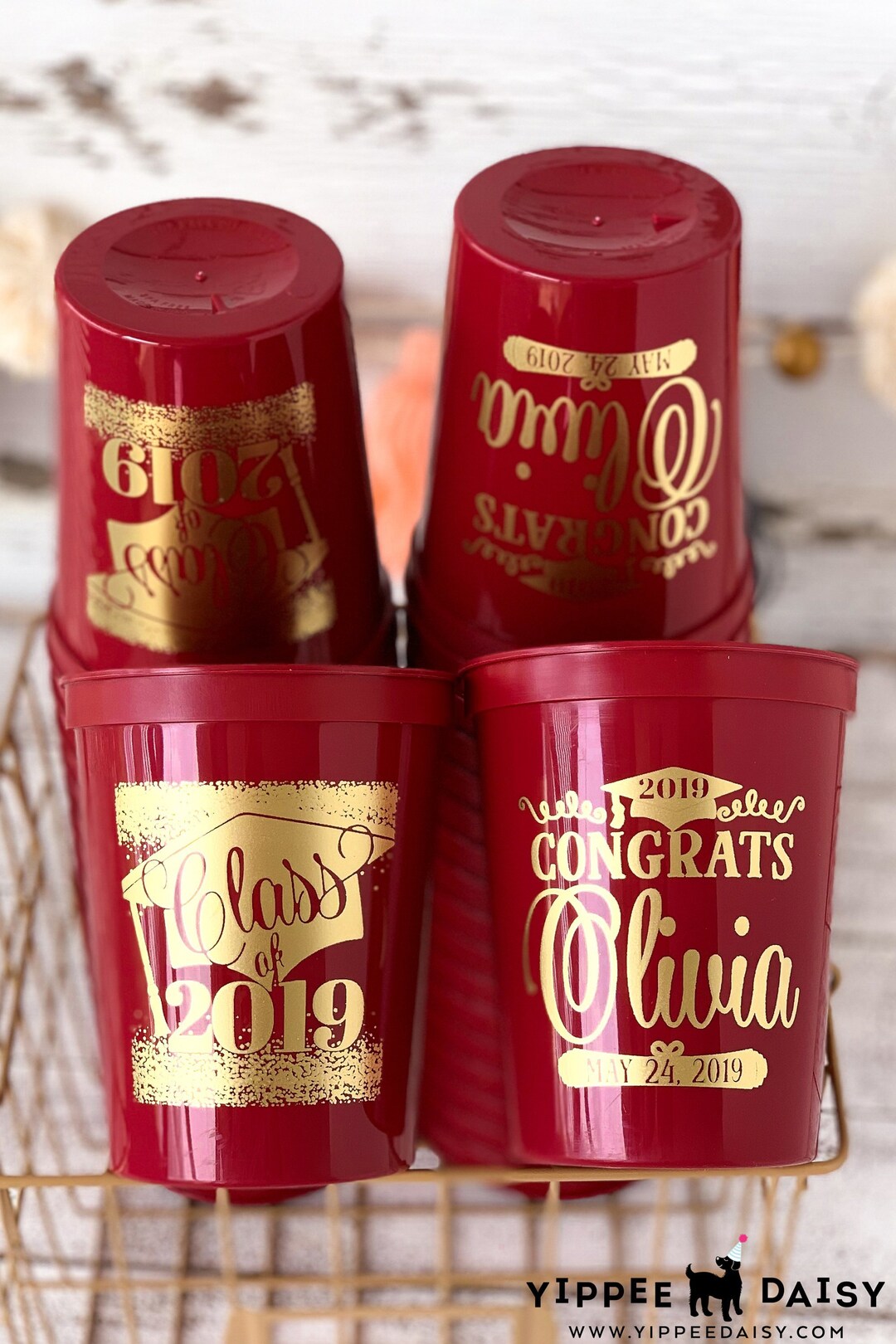 Graduation Party Cups, Custom Graduation Cups, Congrats Grad, Class of ...