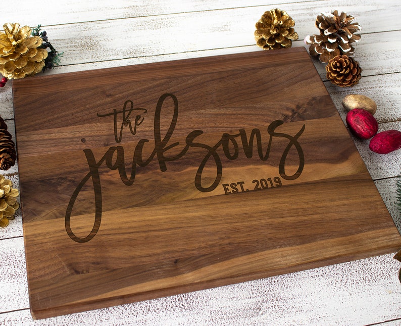 Walnut Cutting Board Wedding Gift for Newlyweds Personalized - Etsy