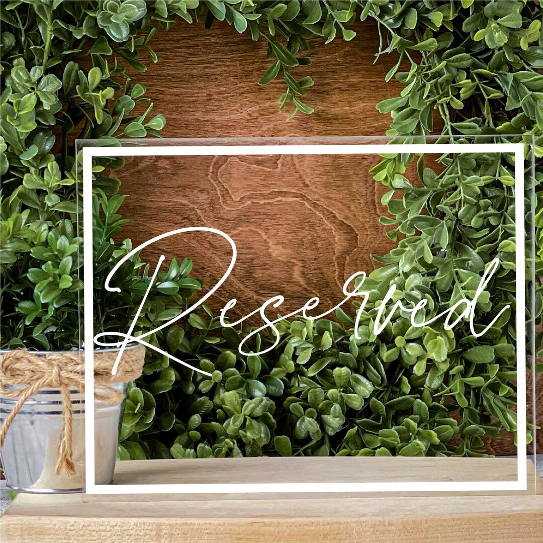 Reserved Table Sign Wedding Table Sign Gold Table Sign Acrylic Table ...